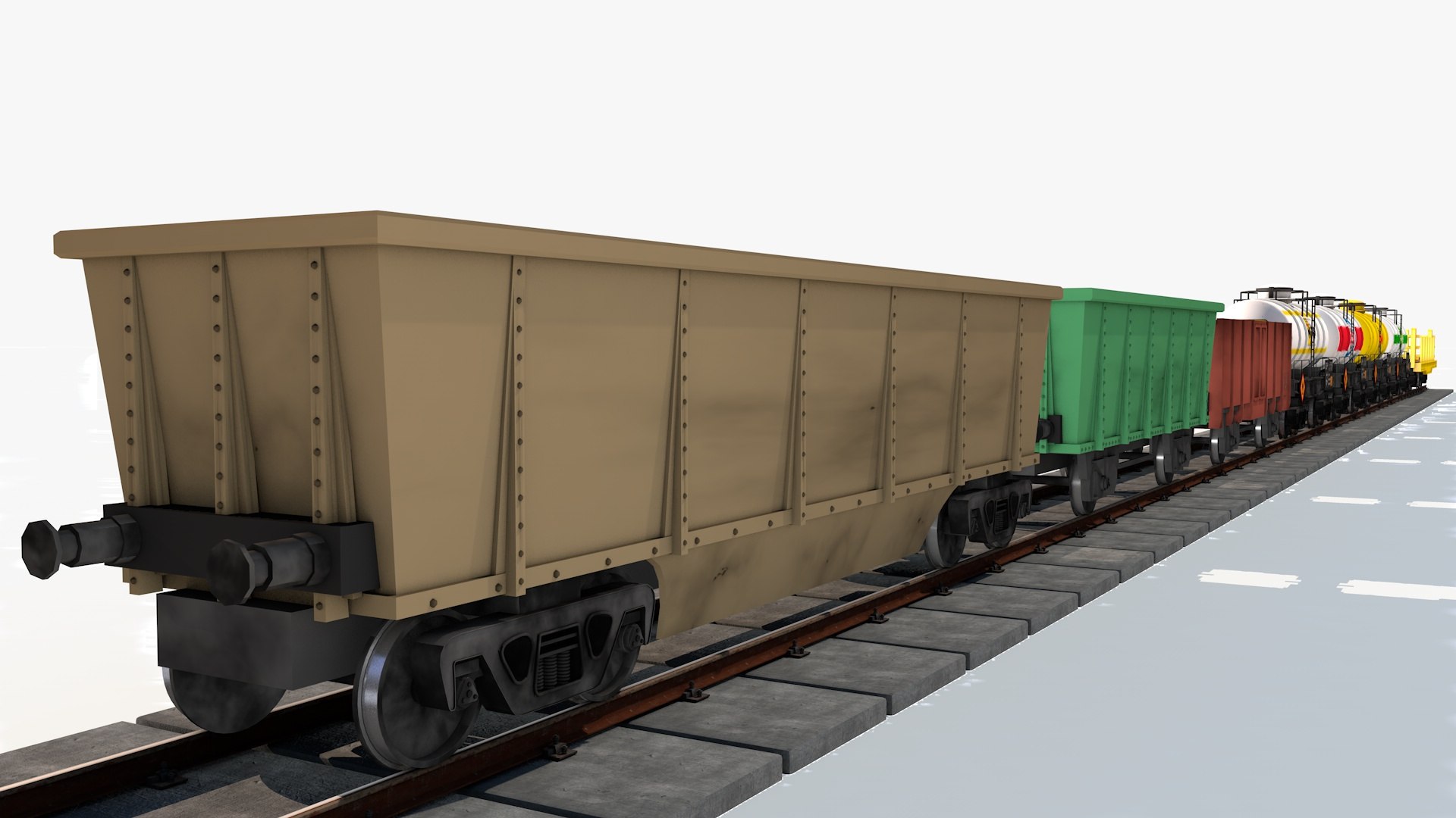 3D Model Freight Wagons - TurboSquid 2418135
