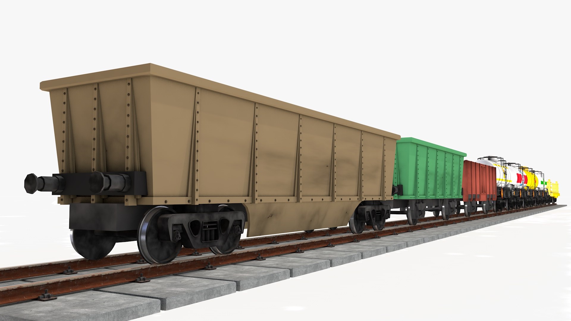 3D Model Freight Wagons - TurboSquid 2418135