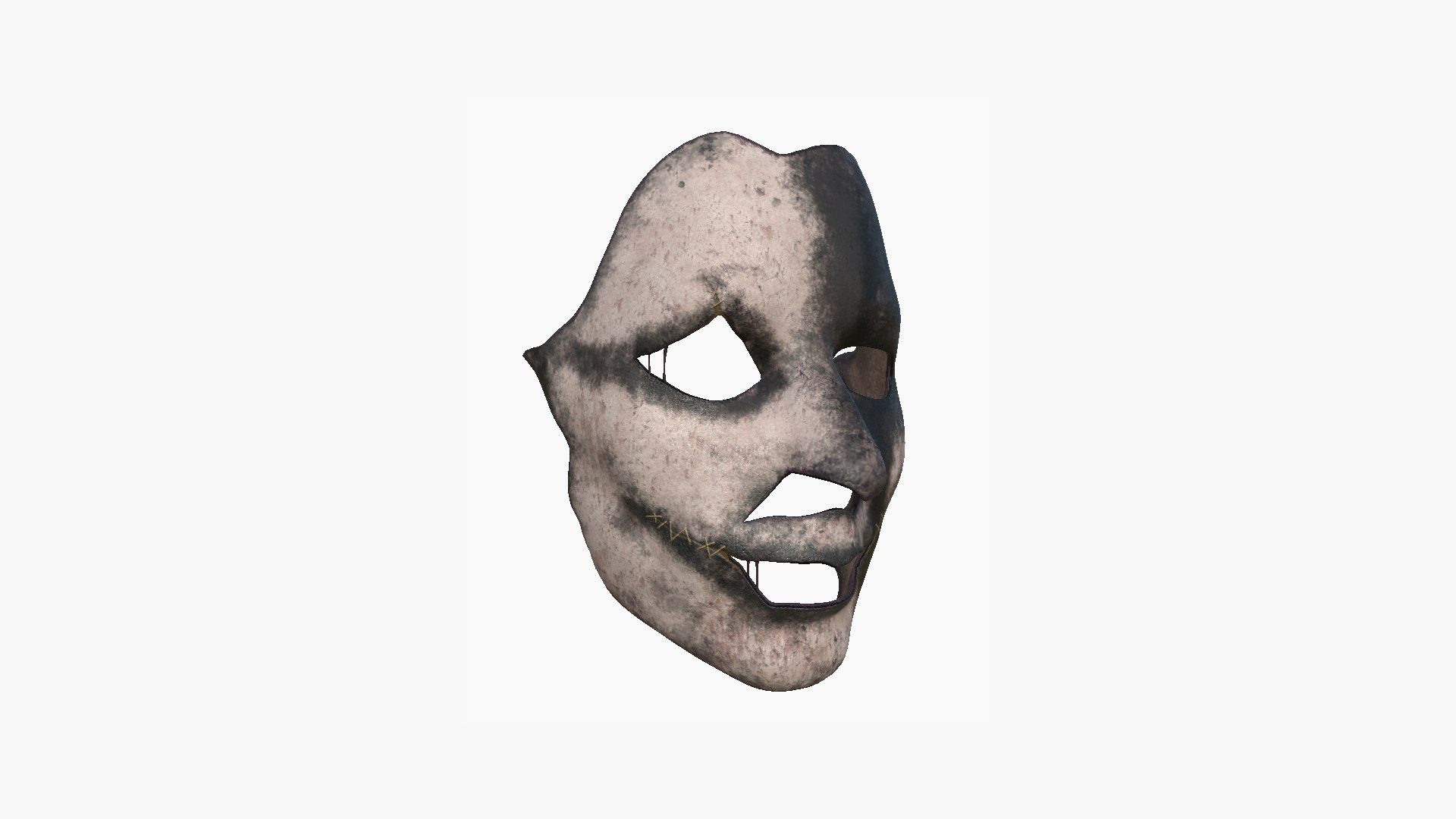 3D Human Skin Terror Mask A10 White Black - Character Costume ...