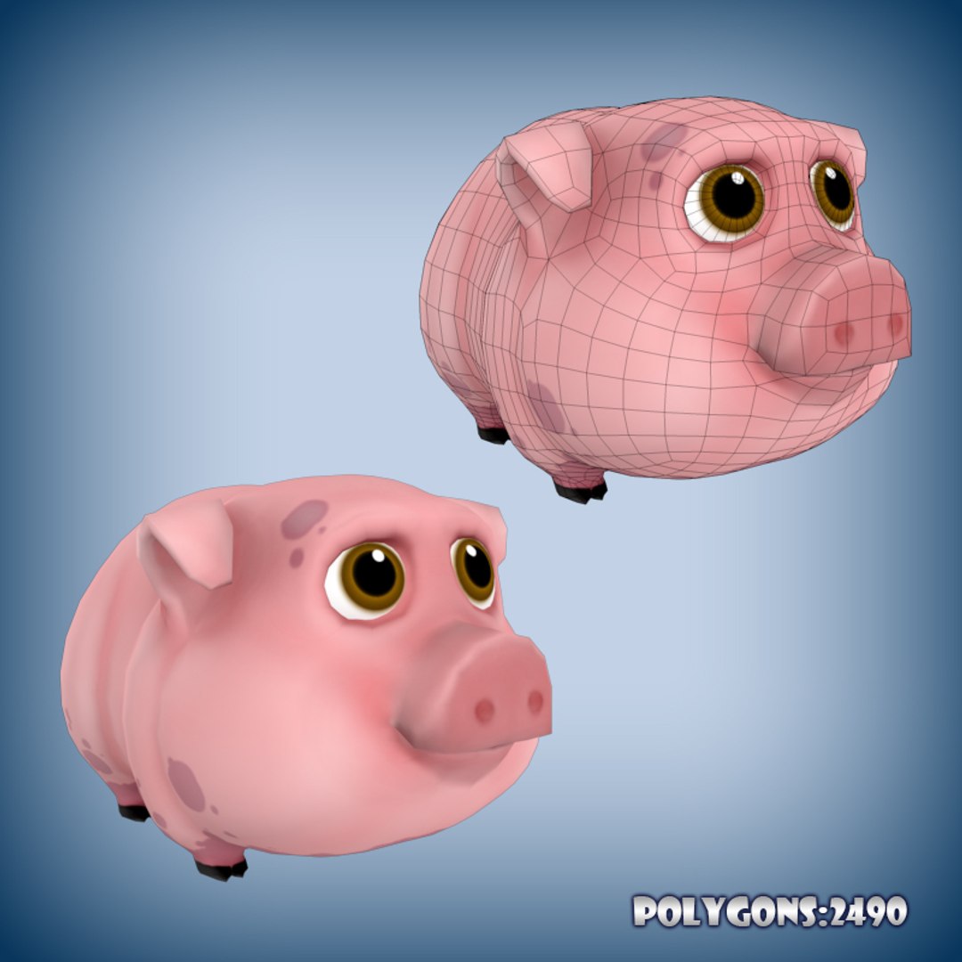 3d Model Cartoon Pig Toon