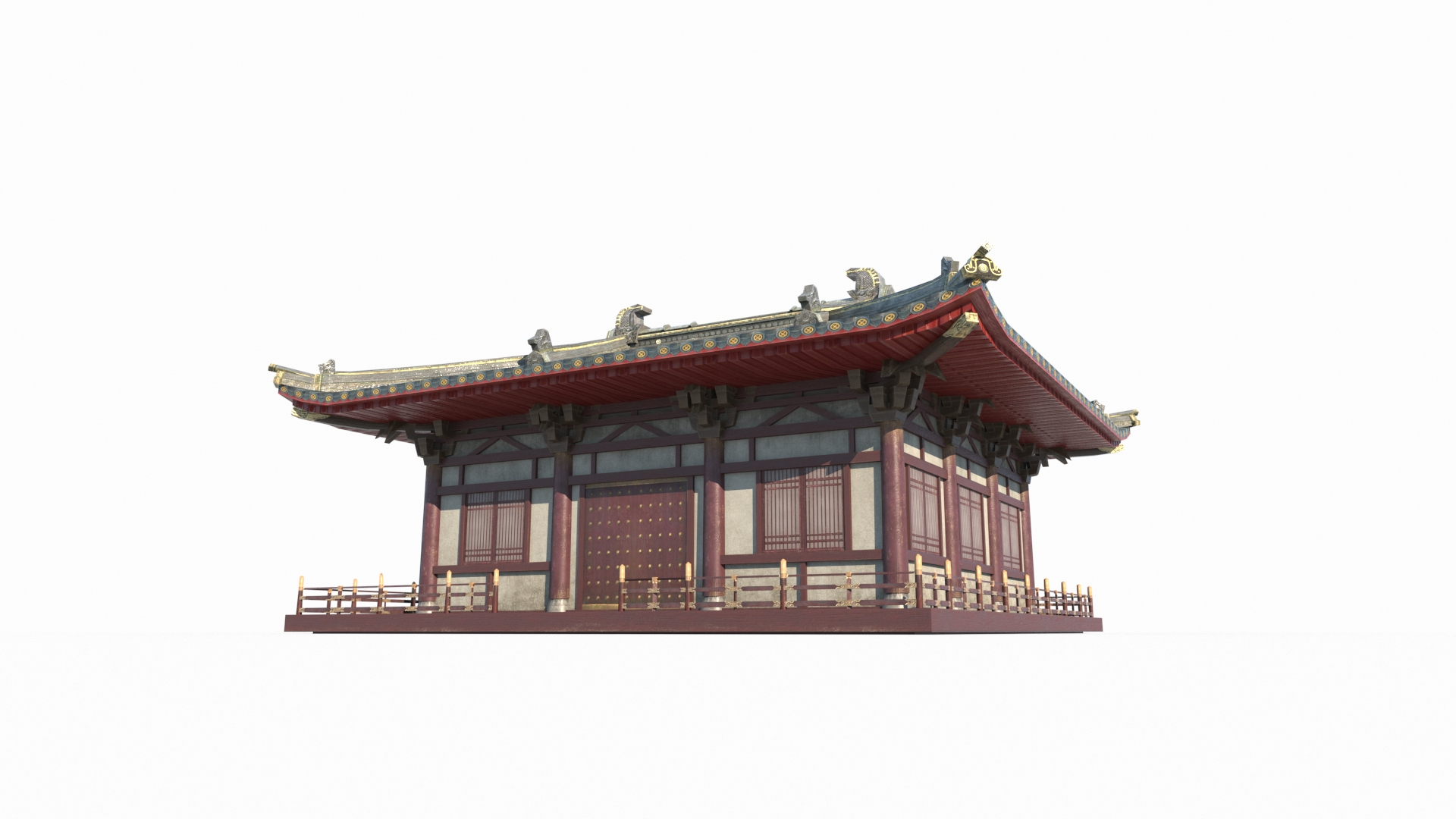 Partial Hall Of Ancient Asian Architecture 3D Model - TurboSquid 2055759