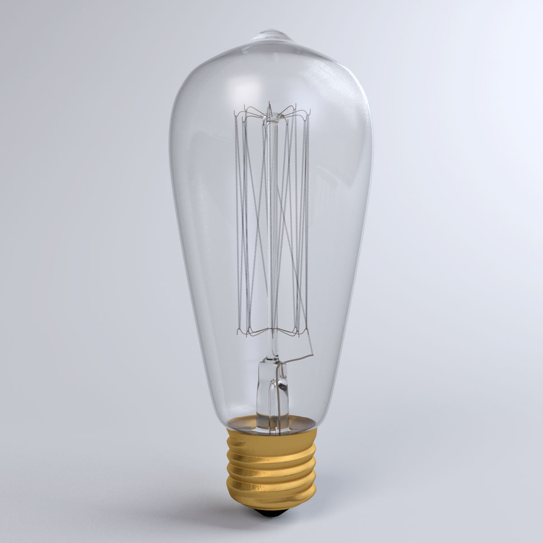 3D Edison Lightbulb Model - TurboSquid 1181662