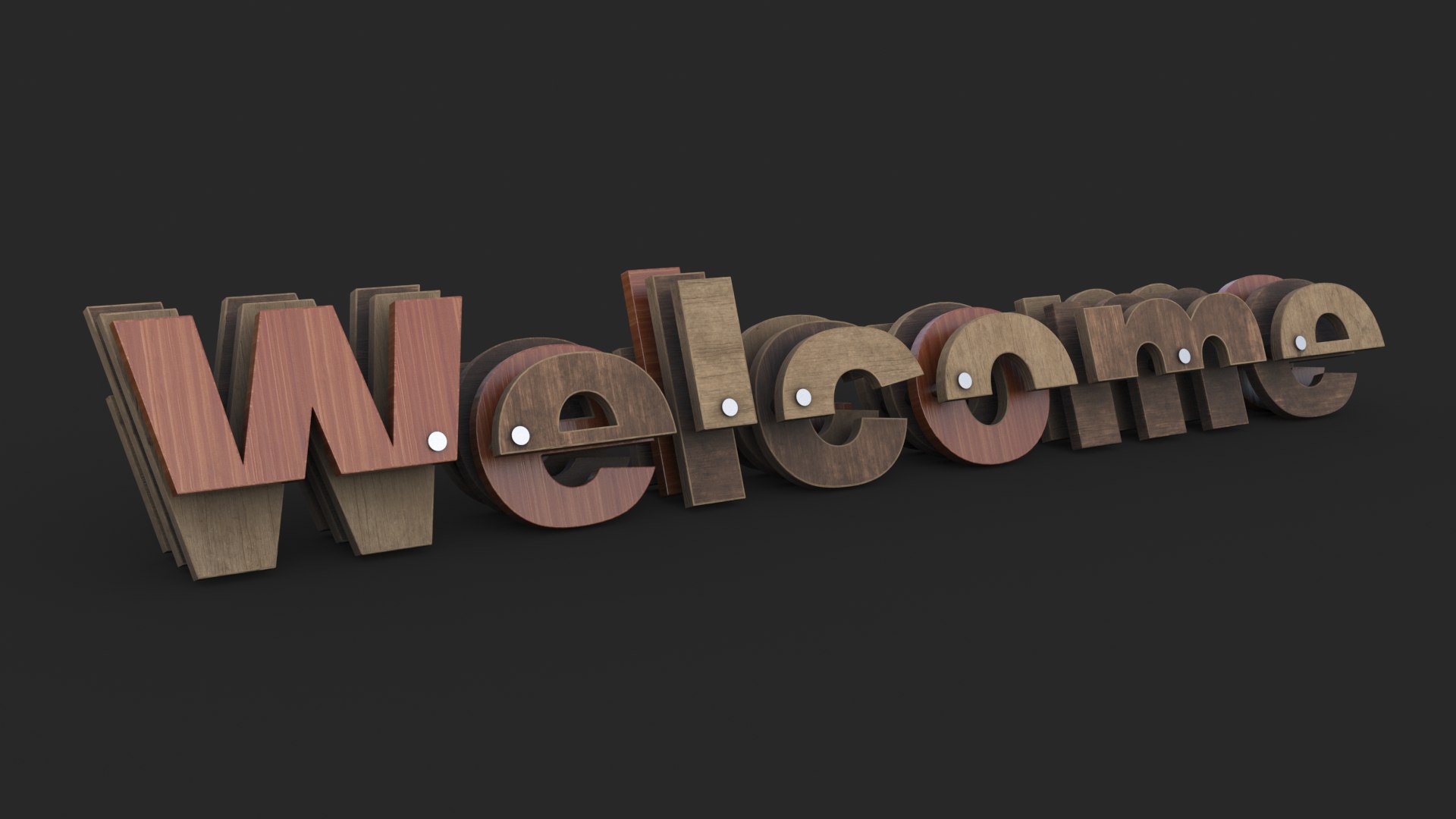 Welcome Written Wood 3D Model - TurboSquid 2197926