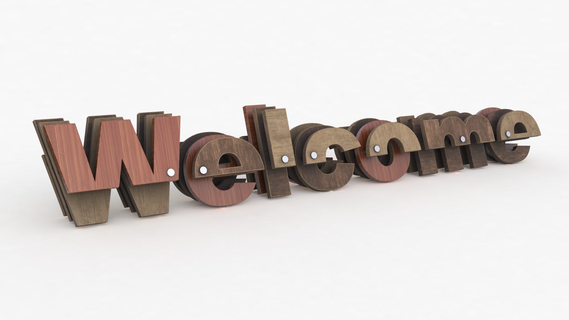 Welcome Written Wood 3D Model - TurboSquid 2197926