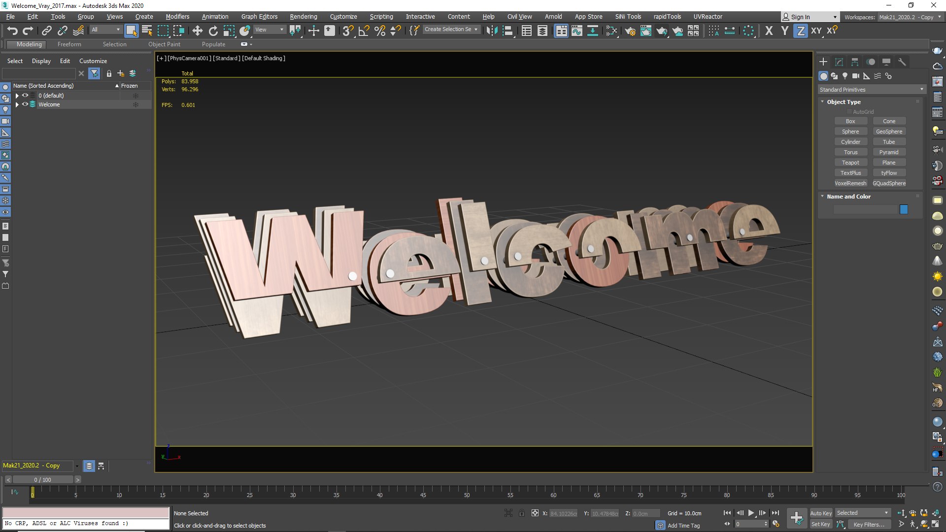 Welcome Written Wood 3D Model - TurboSquid 2197926