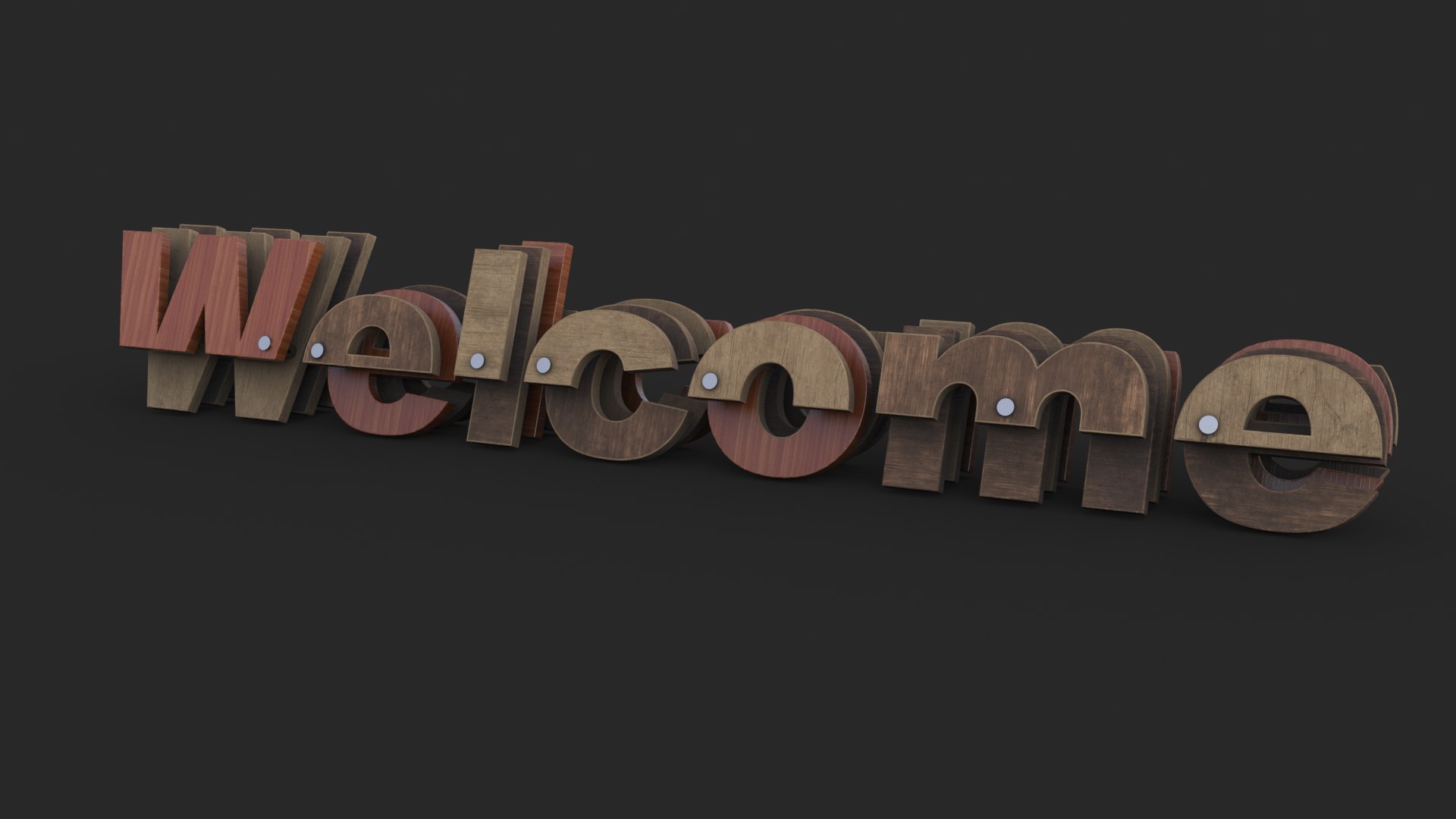 Welcome Written Wood 3D Model - TurboSquid 2197926