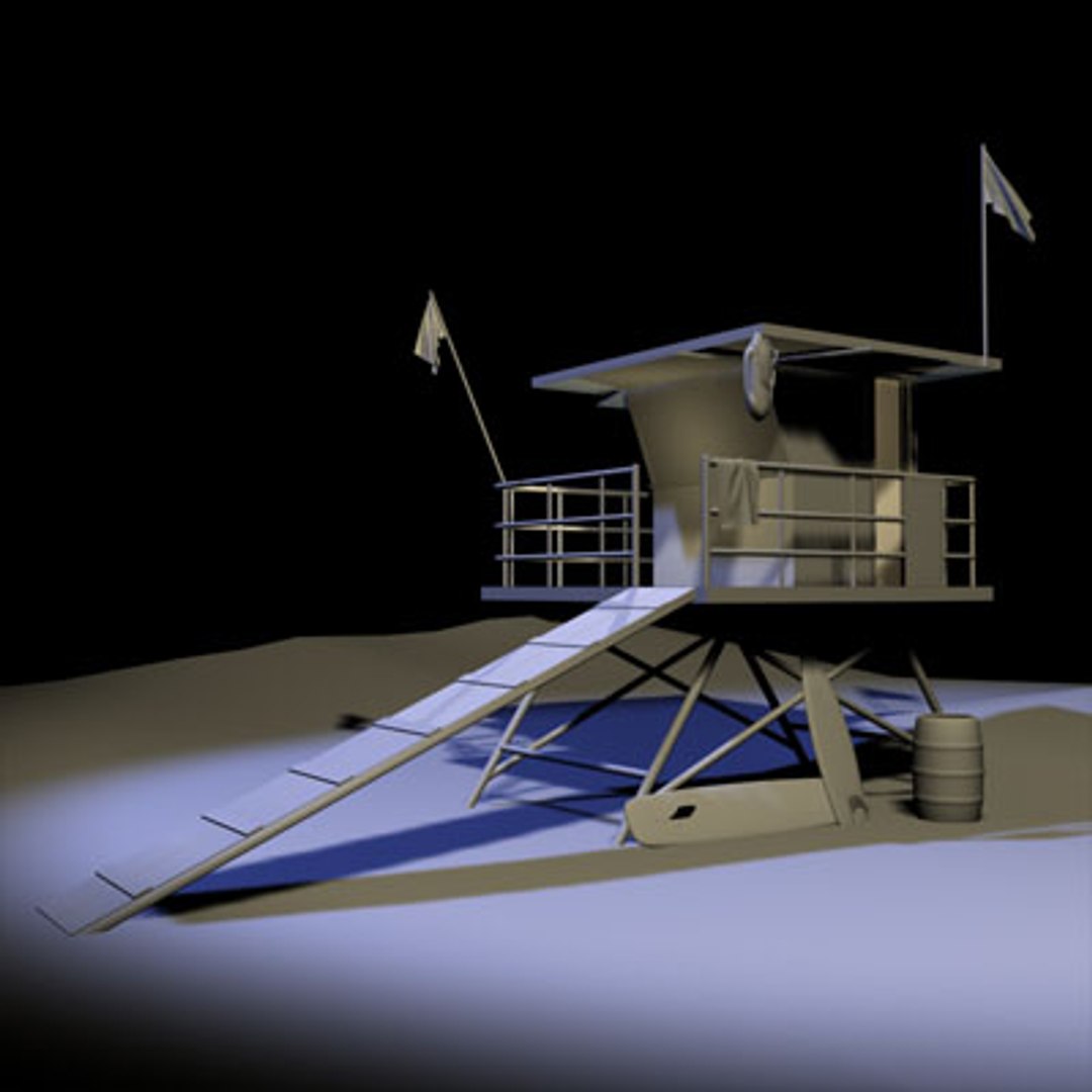 3ds Max Life Guard Stand 01