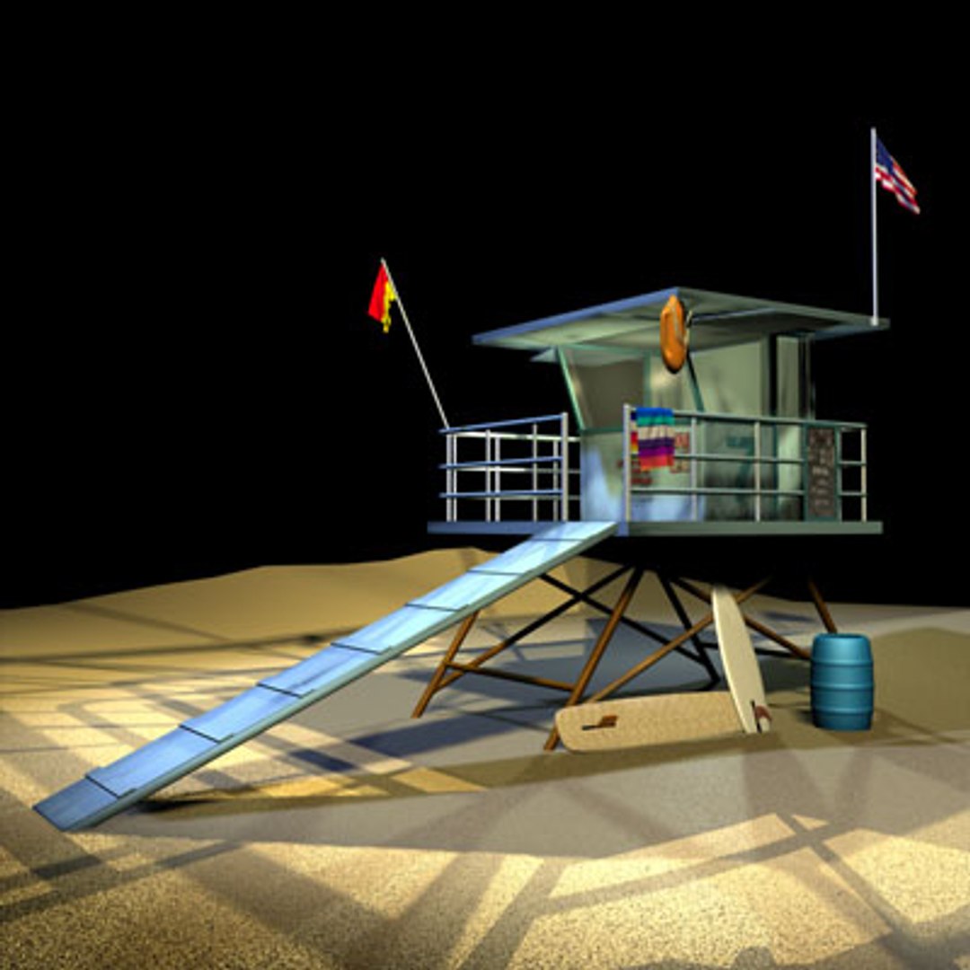3ds Max Life Guard Stand 01