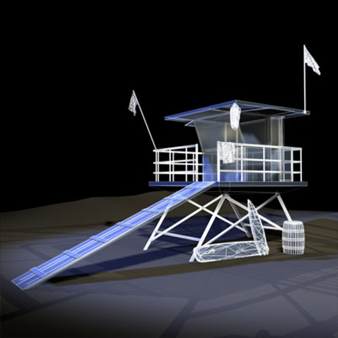 3ds Max Life Guard Stand 01