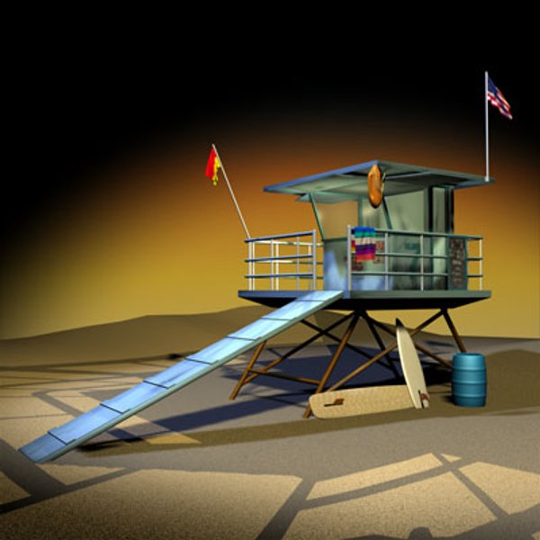 3ds max life guard stand 01