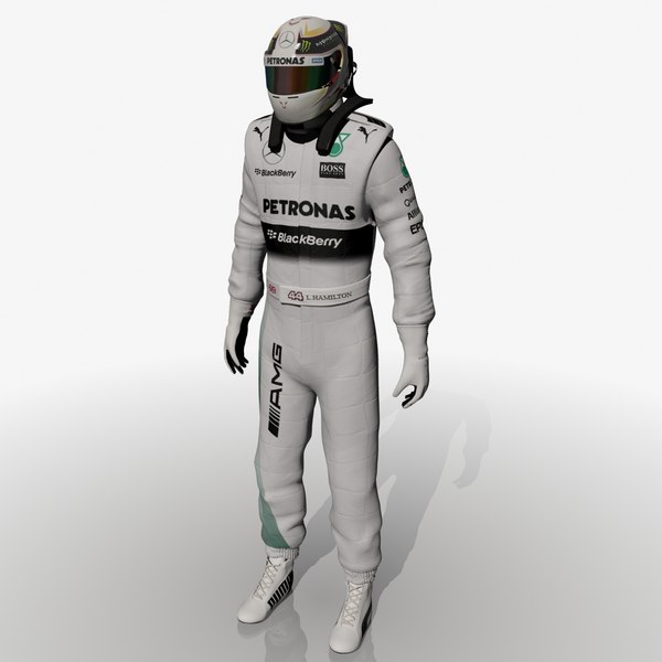 formula driver lewis hamilton 3d model