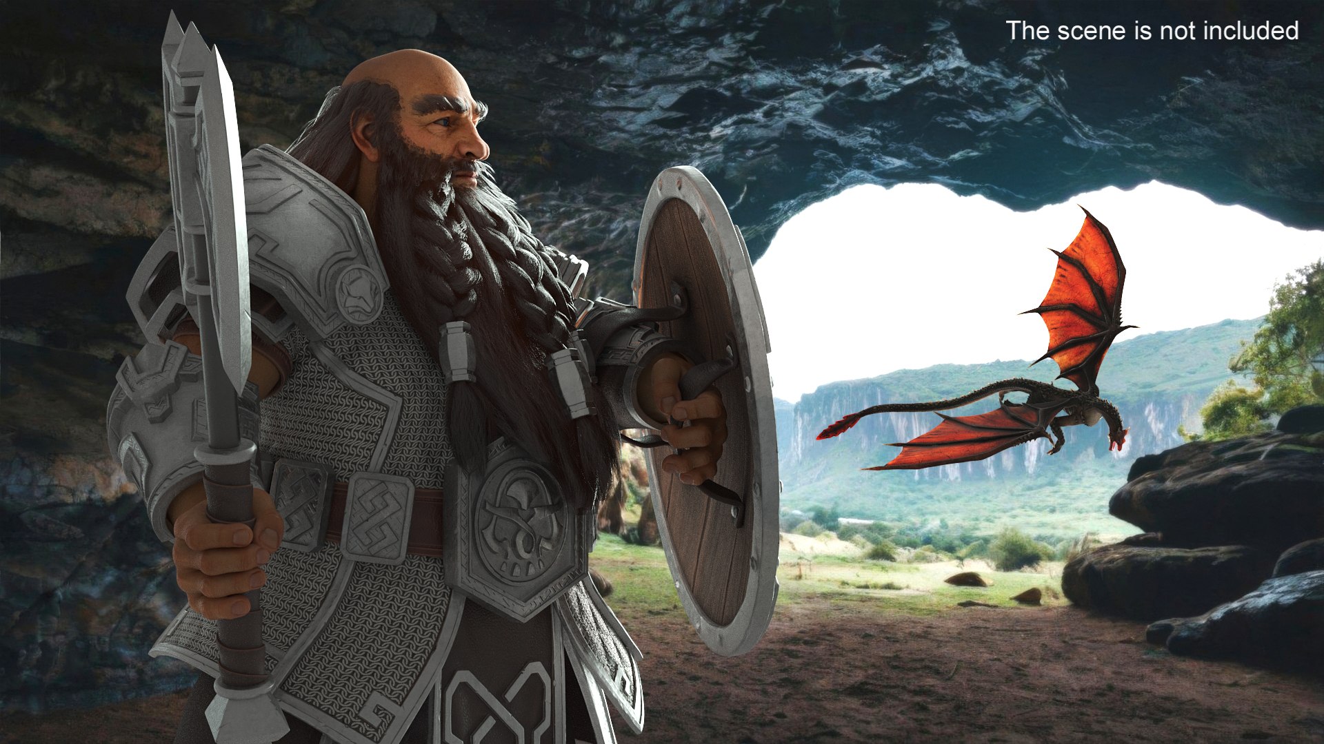 Game Dwarf Character In Chainmail Rigged For Cinema 4D 3D Model ...