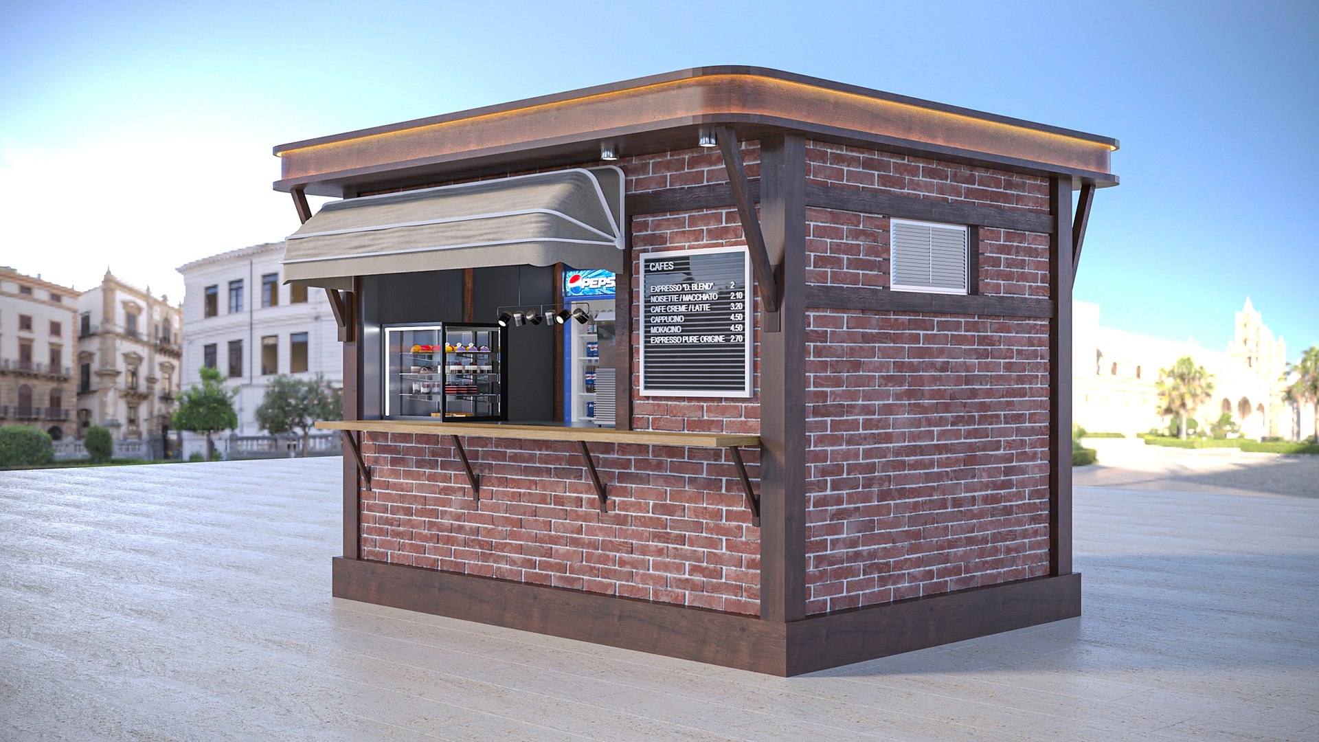 3D KIOSK STONE WALL - TurboSquid 2238348