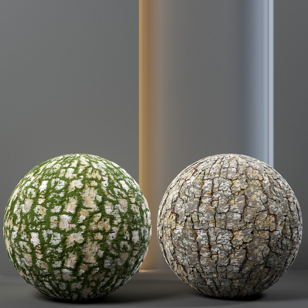 3D Tree Bark And Trunk Vol 16 - 4K PBR Tileable 4 Variations Model ...