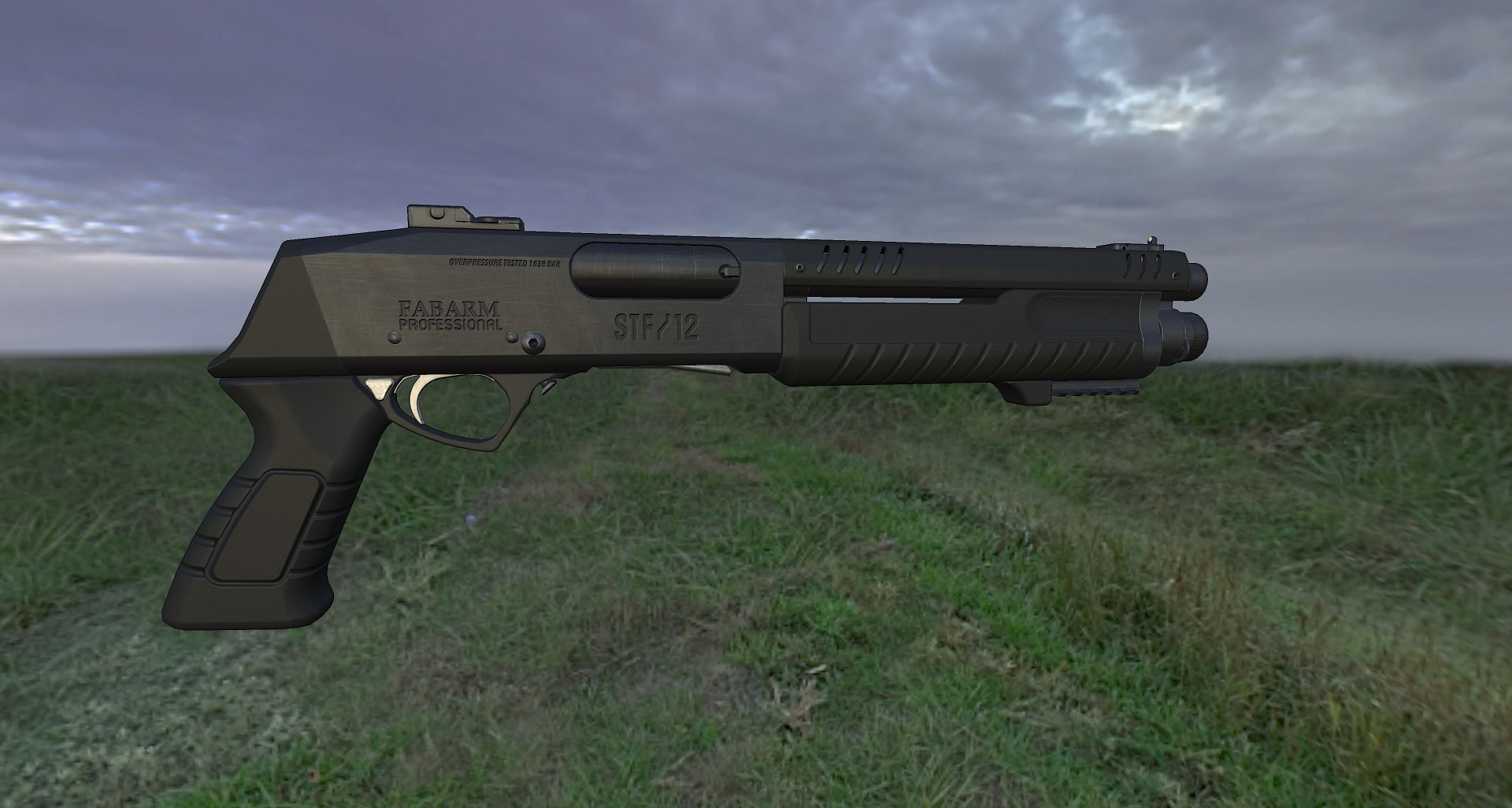 shotgun fabarm stf12 short 3d max
