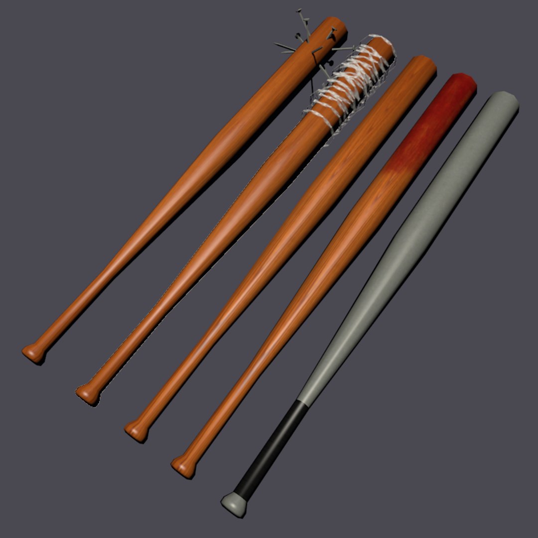 3d Set Bats Weapons