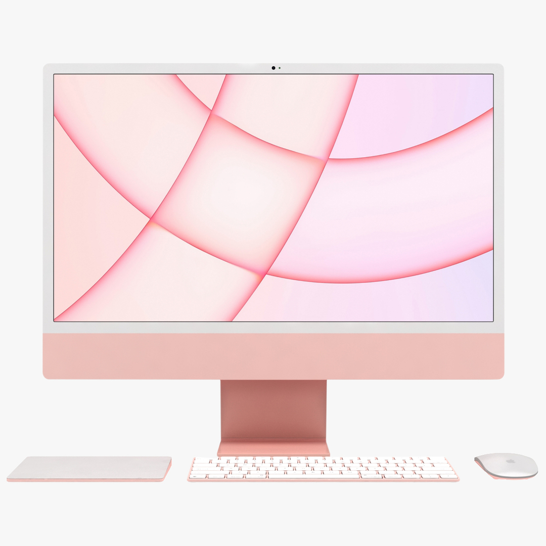 Apple iMac 24 inch 2021 Pink All Set model - TurboSquid 1733085