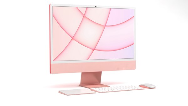 Apple iMac 24 inch 2021 Pink All Set Model 3D - TurboSquid 1733085
