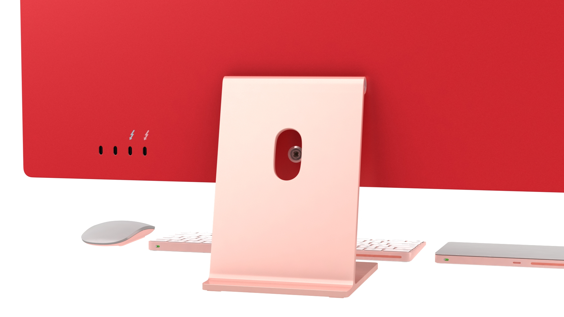 Apple iMac 24 inch 2021 Pink All Set model - TurboSquid 1733085