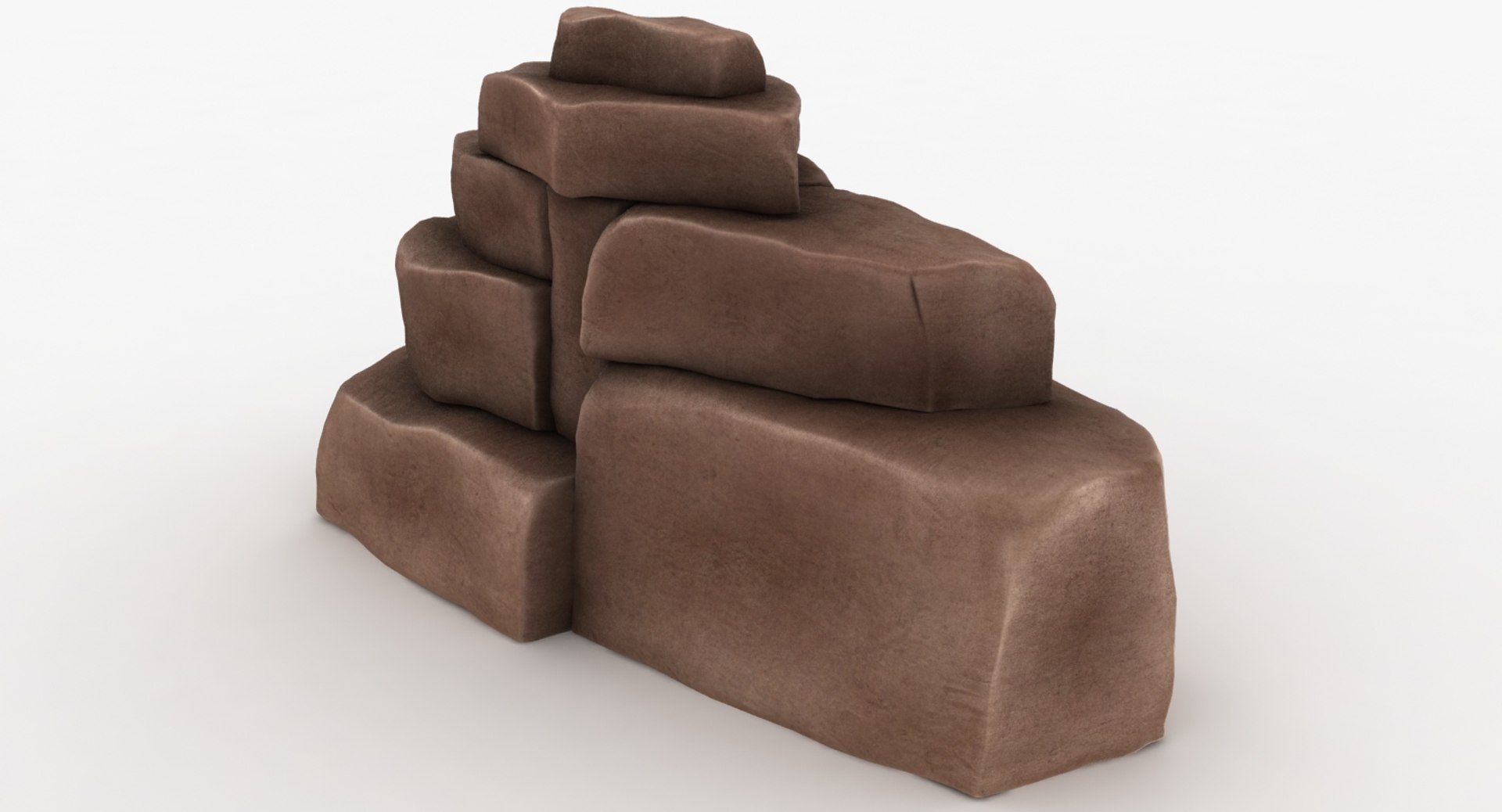 3D Model Realistic Blocky Rock Color - TurboSquid 1378598