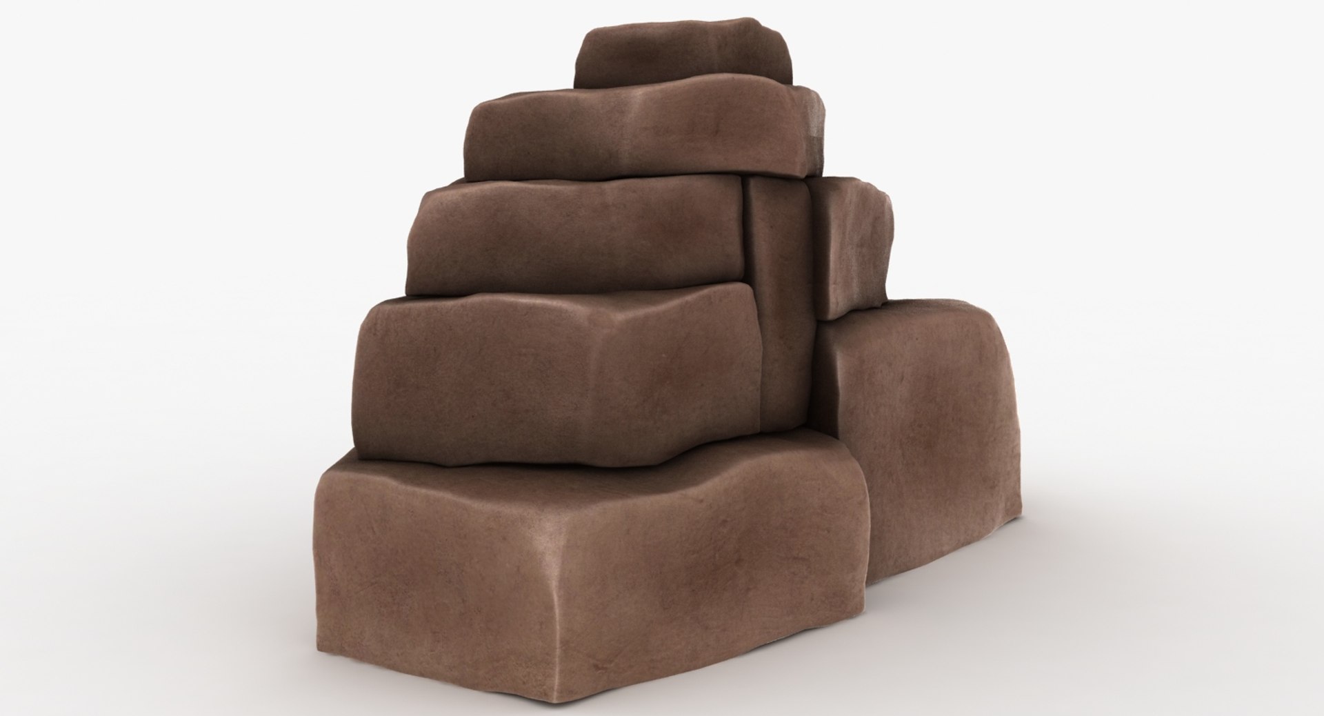 3D Model Realistic Blocky Rock Color - TurboSquid 1378598