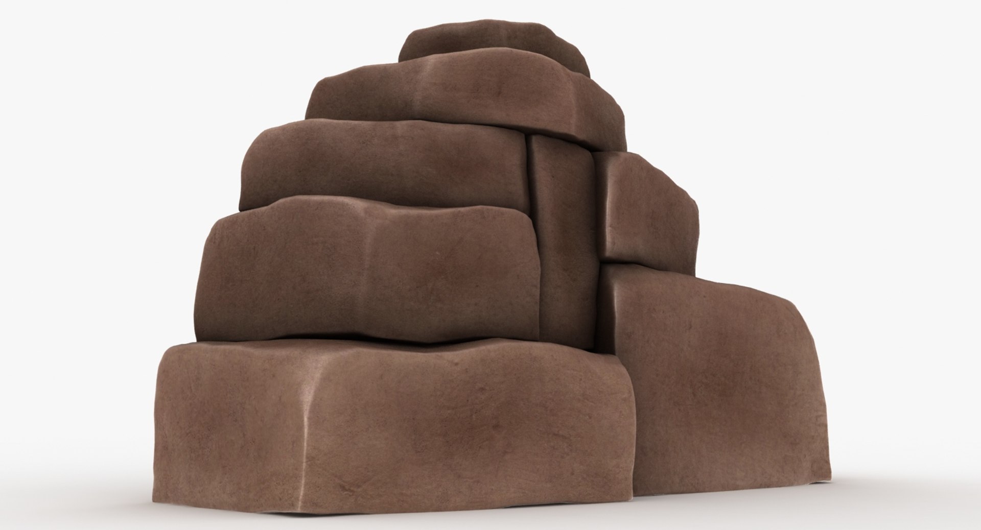 3D Model Realistic Blocky Rock Color - TurboSquid 1378598