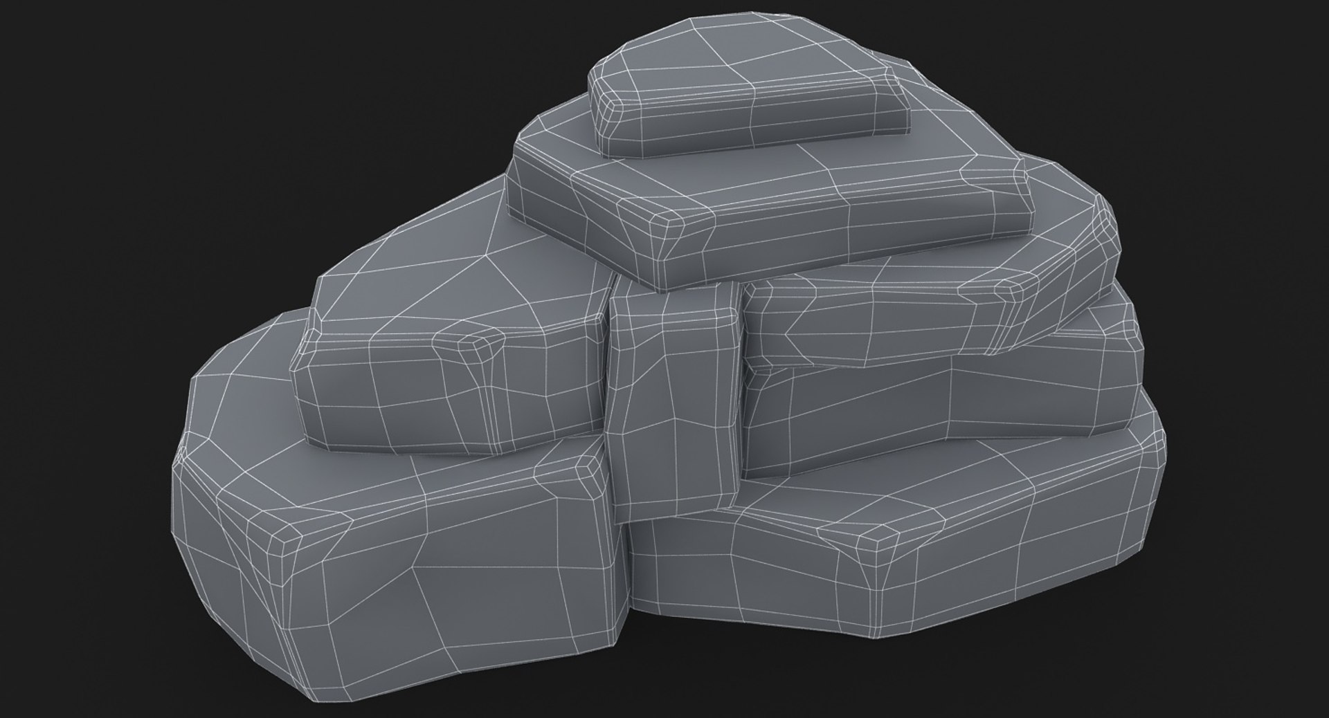 3D Model Realistic Blocky Rock Color - TurboSquid 1378598