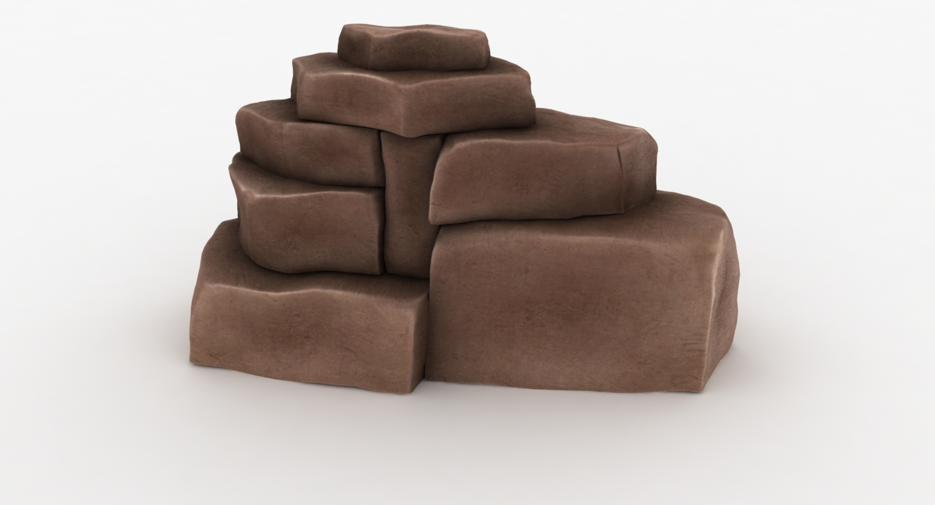 3D Model Realistic Blocky Rock Color - TurboSquid 1378598