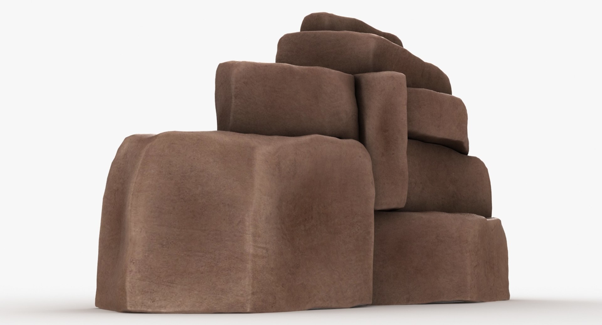 3D Model Realistic Blocky Rock Color - TurboSquid 1378598