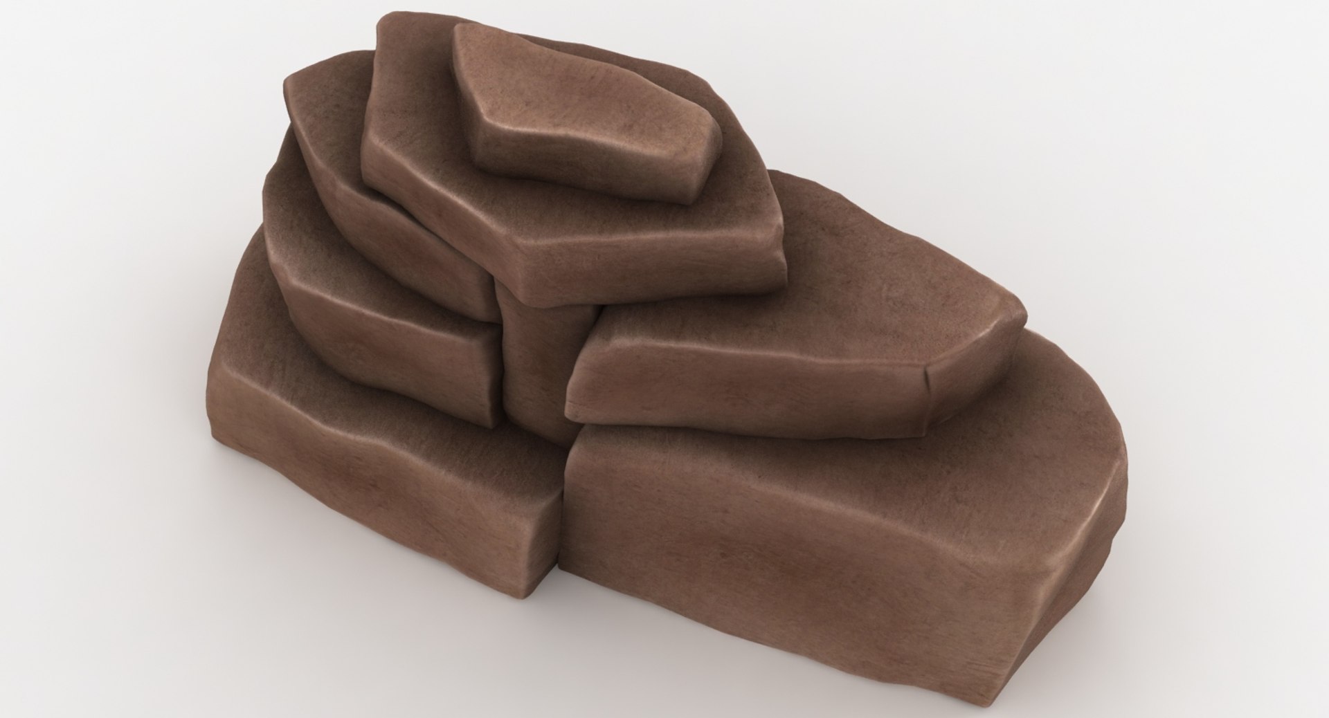 3D Model Realistic Blocky Rock Color - TurboSquid 1378598