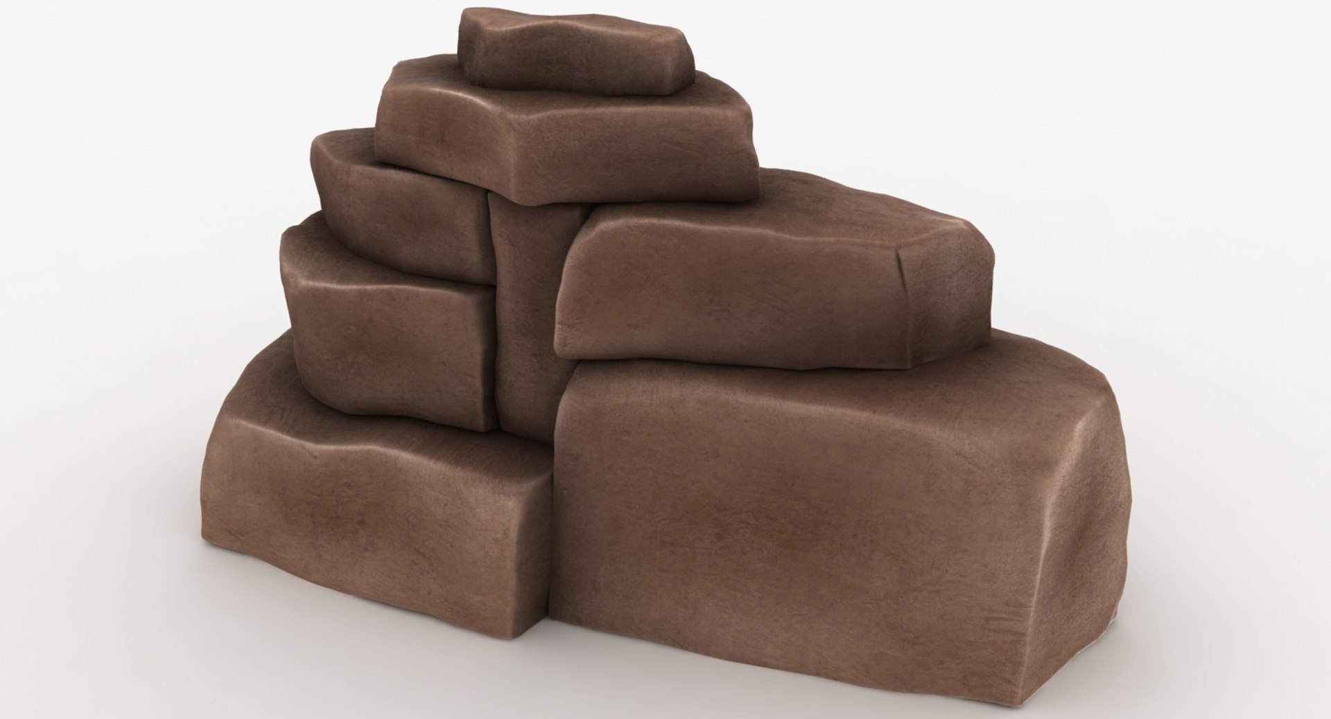 3D Model Realistic Blocky Rock Color - TurboSquid 1378598