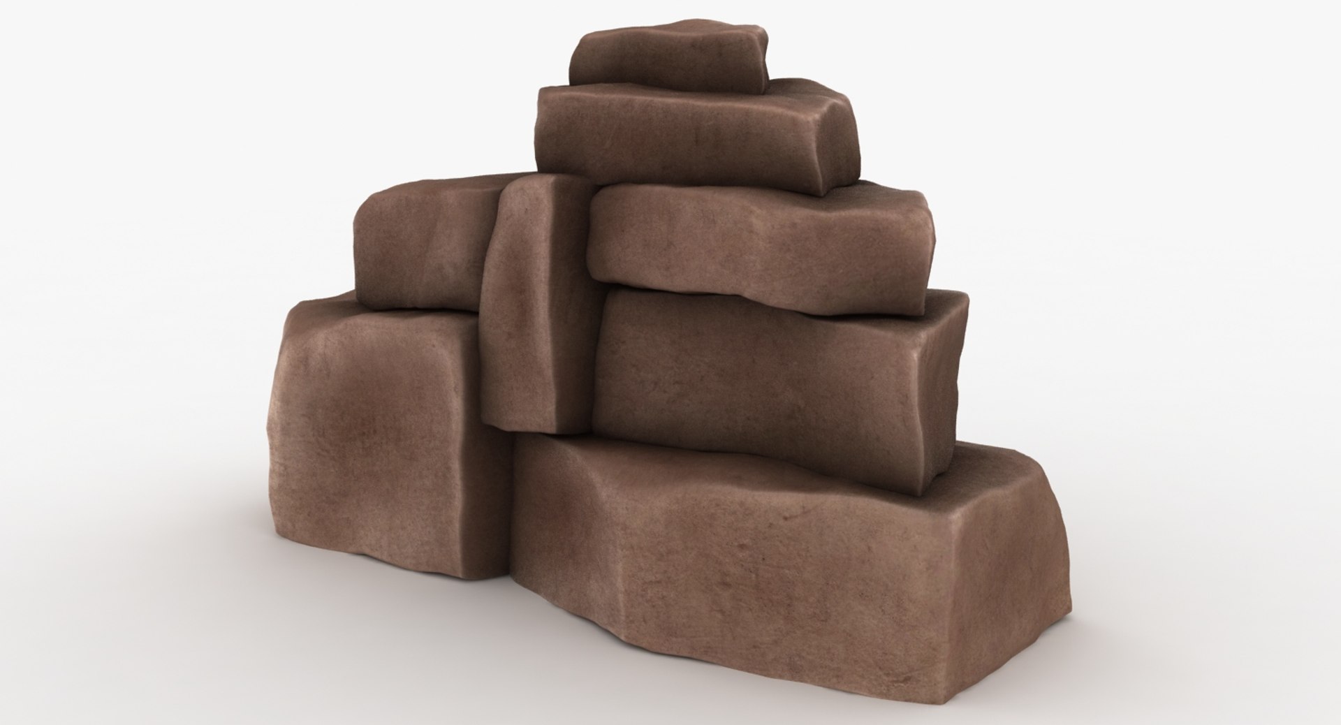 3D Model Realistic Blocky Rock Color - TurboSquid 1378598