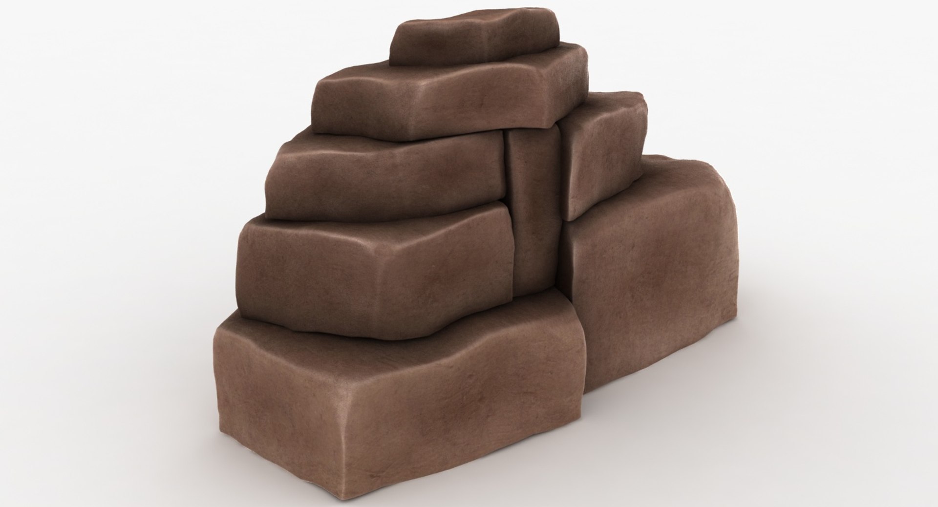 3D Model Realistic Blocky Rock Color - TurboSquid 1378598