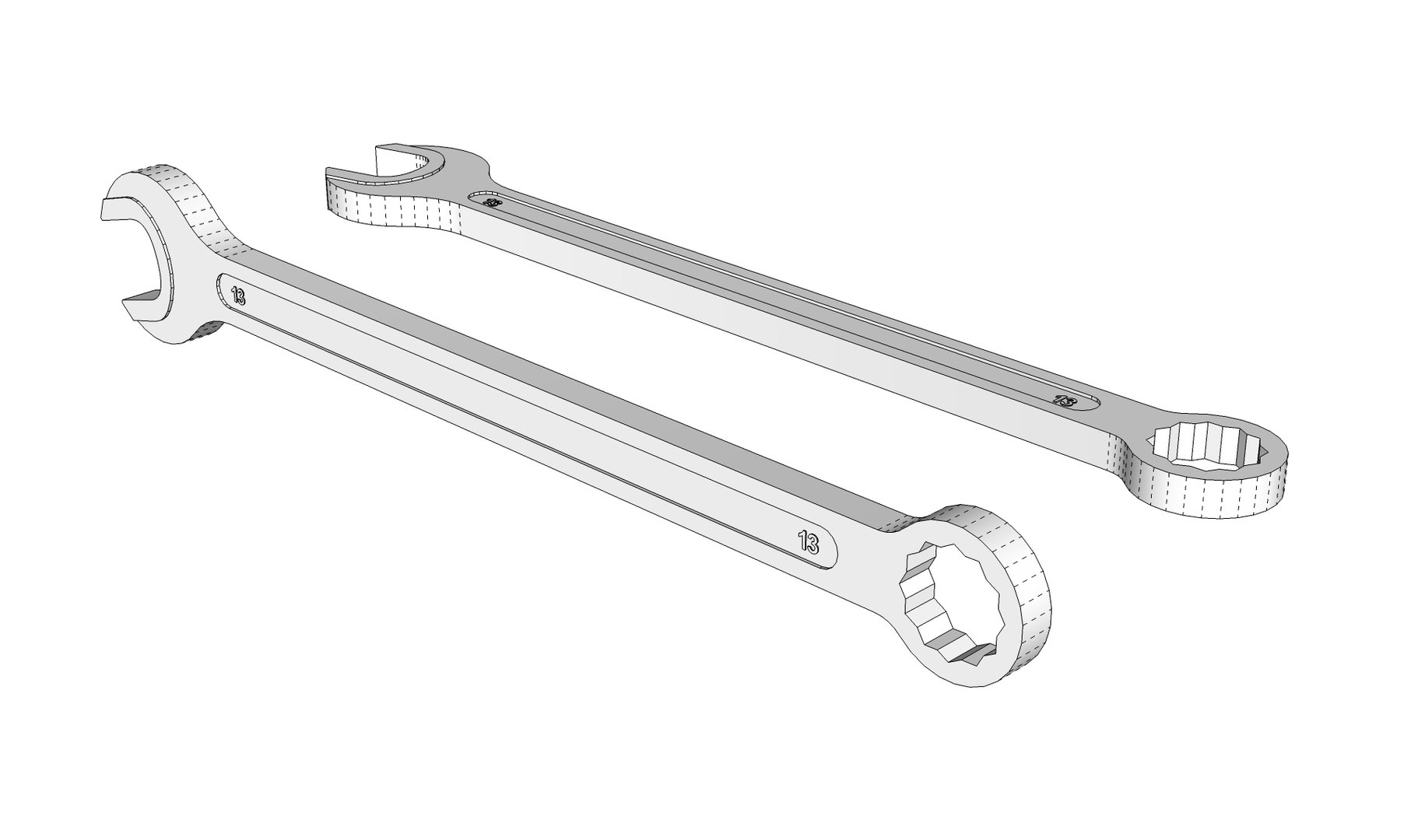 3D Open End Ring Spanner Model - TurboSquid 2142719