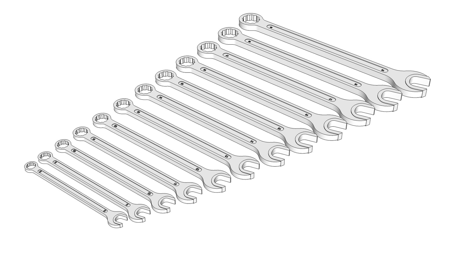 3D Open End Ring Spanner Model - TurboSquid 2142719