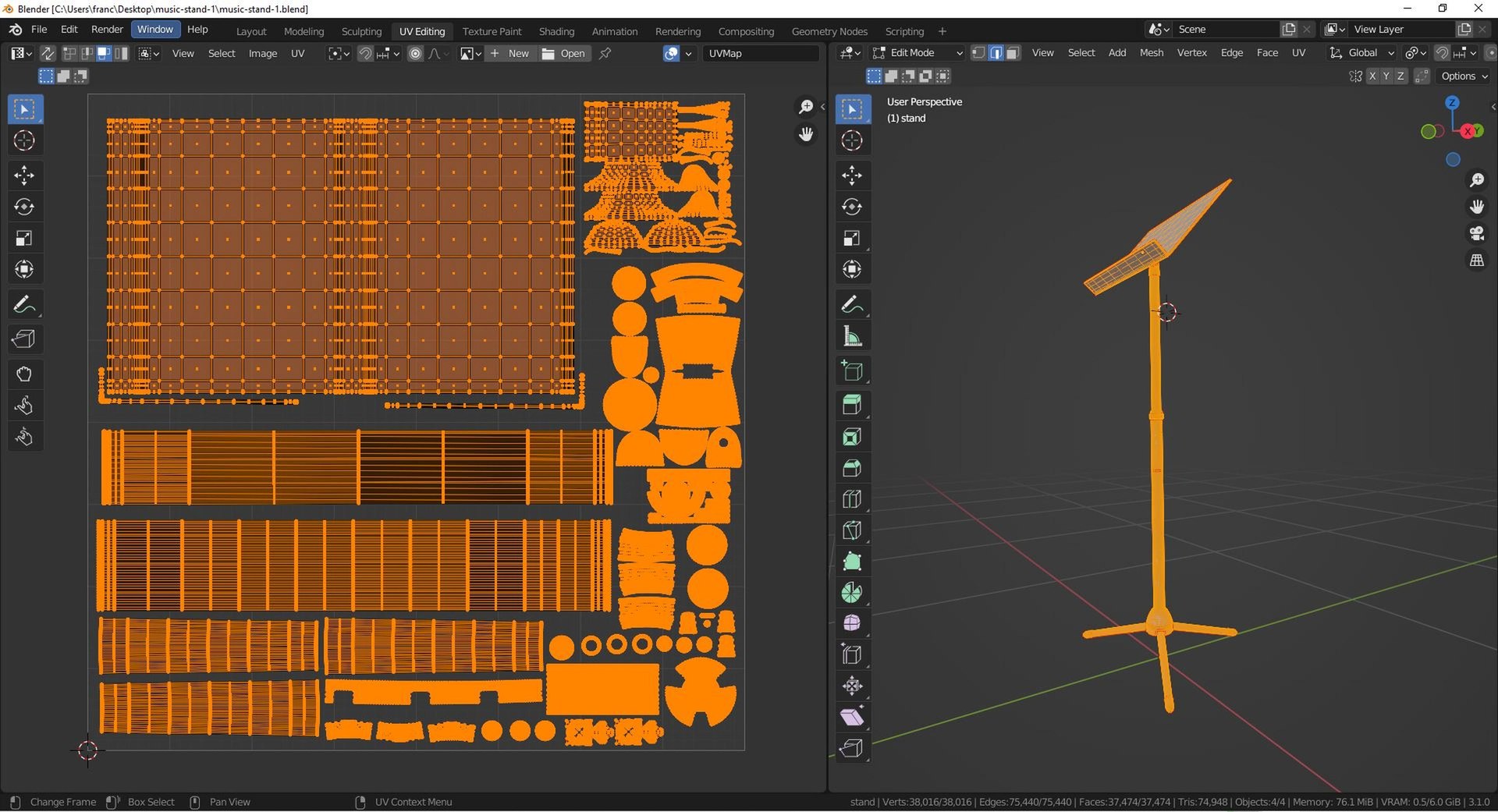 3D Music Stand 1 Model - TurboSquid 1910619