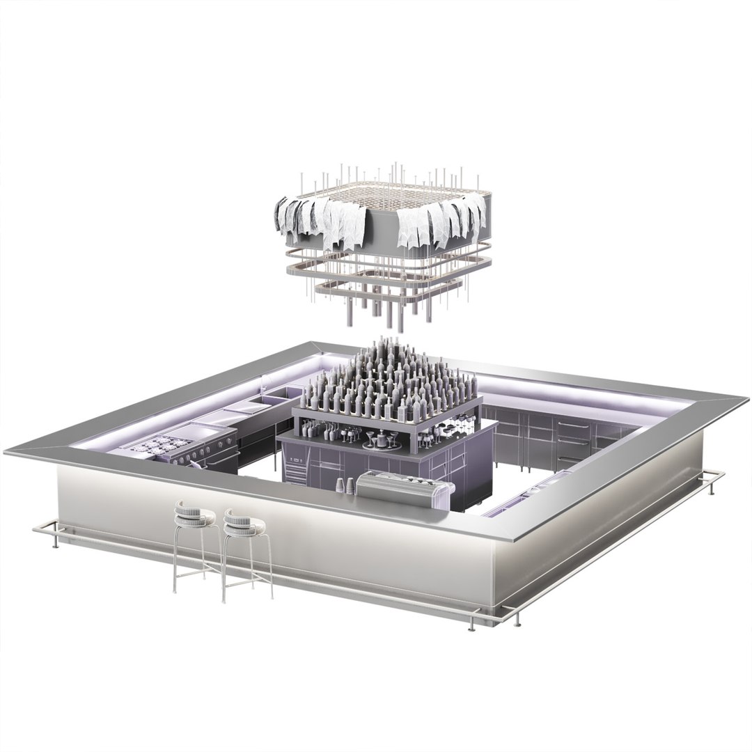 3D Cocktailbar 01 Cafe Island Bar - TurboSquid 2116707