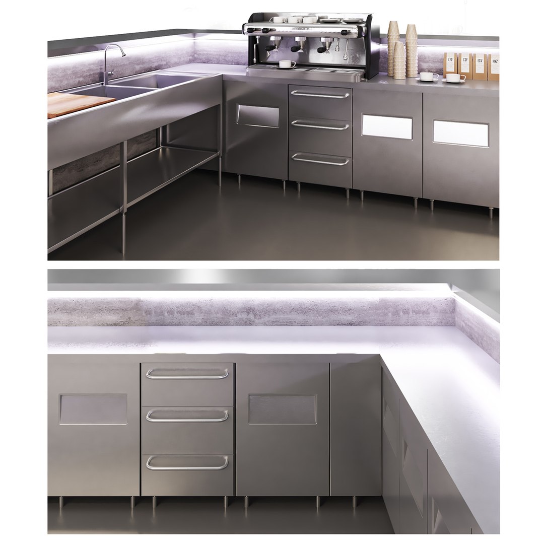 3D Cocktailbar 01 Cafe Island Bar - TurboSquid 2116707