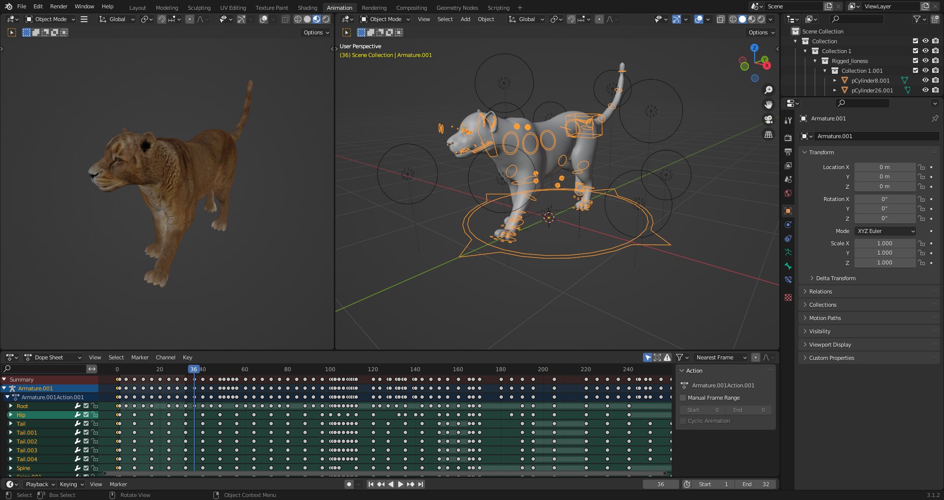 3D Fur Lioness V02 Rigged And Animation In Unity - TurboSquid 2034834