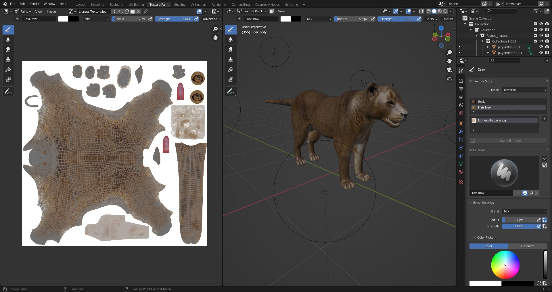 3D Fur Lioness V02 Rigged And Animation In Unity - TurboSquid 2034834