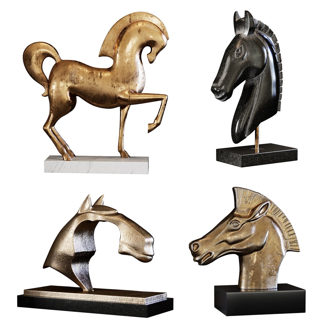 3D Horses Sculptures Set 02 - TurboSquid 1772868