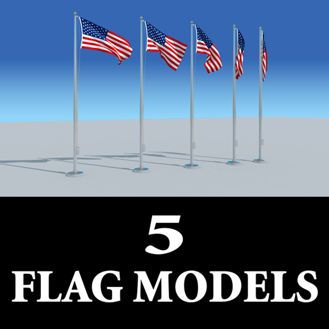 state usa flag 3d model