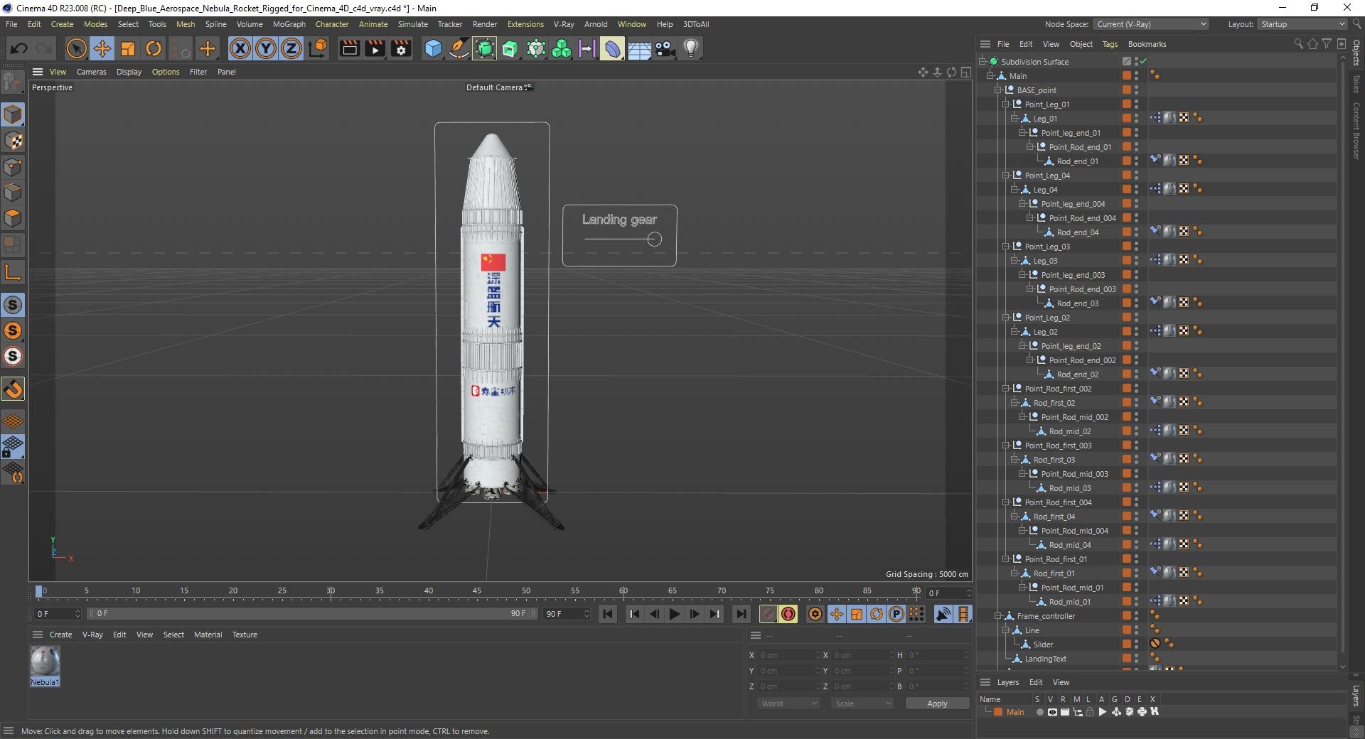 3D Deep Blue Aerospace Nebula Rocket Rigged For Cinema 4D - TurboSquid 2399361