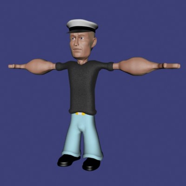 3d sailor cartoon character