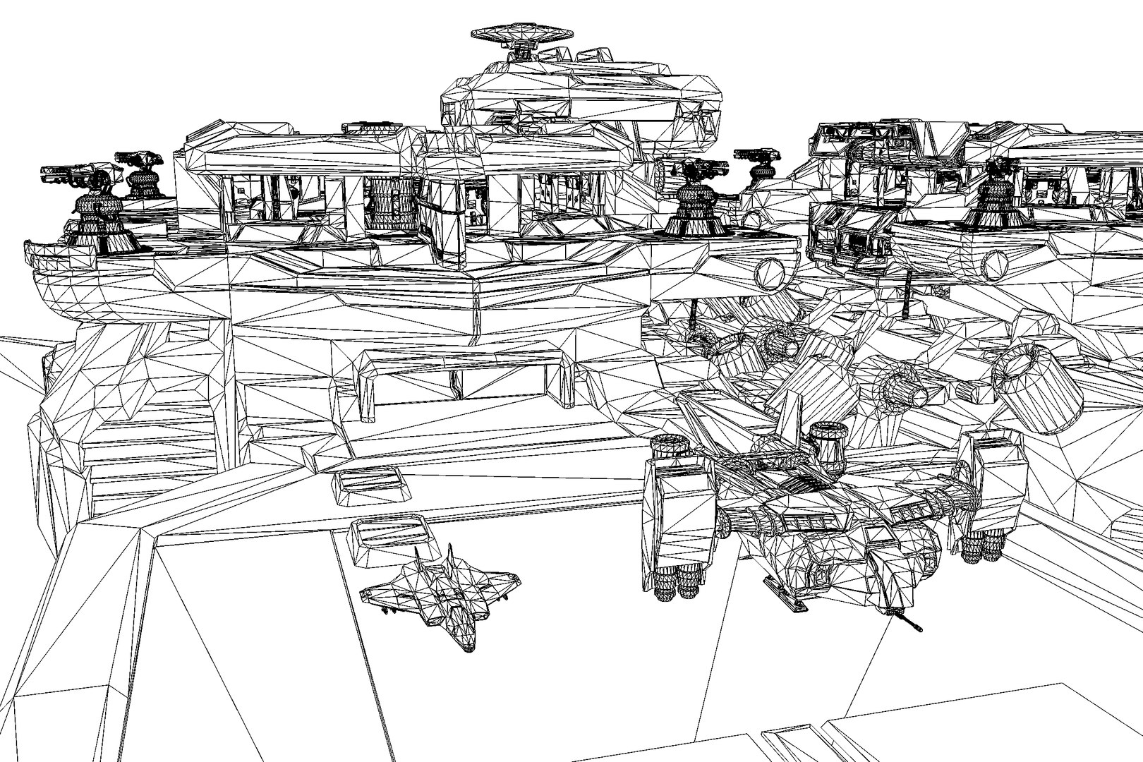 Futuristic Aircraft Base - Low Poly 3D model - TurboSquid 2030167