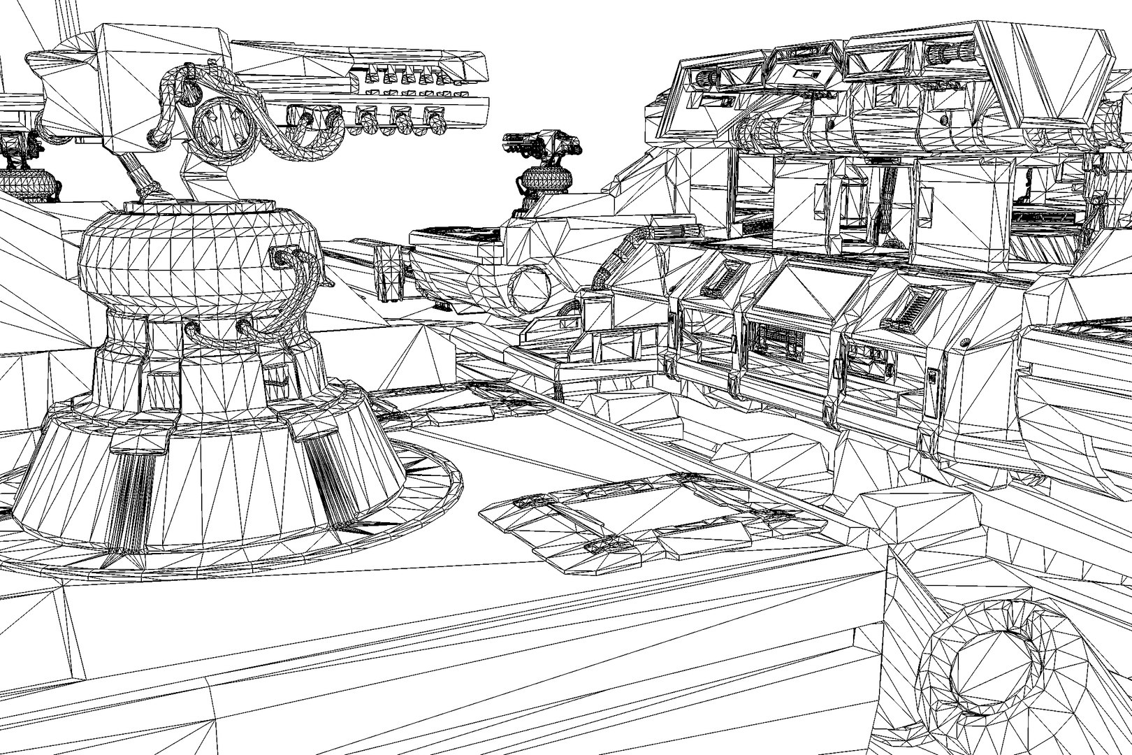 Futuristic Aircraft Base - Low Poly 3D model - TurboSquid 2030167