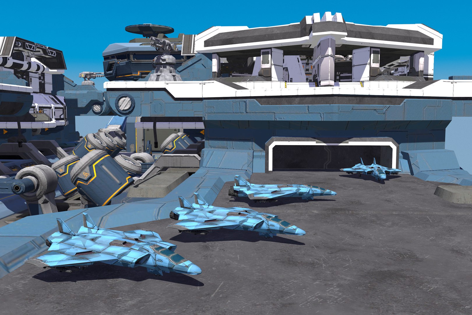 Futuristic Aircraft Base - Low Poly 3D model - TurboSquid 2030167