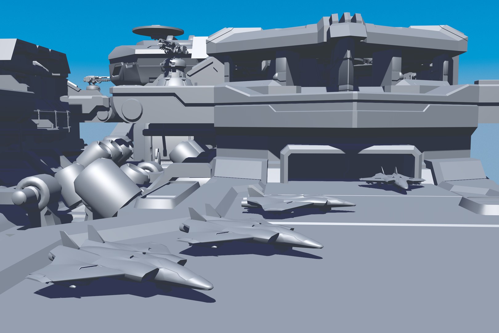 Futuristic Aircraft Base - Low Poly 3D model - TurboSquid 2030167