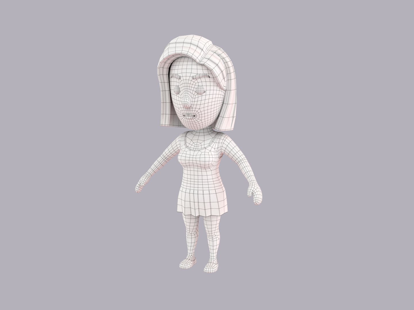 3D Cartoon Female Character Rigged 053 - TurboSquid 2379250
