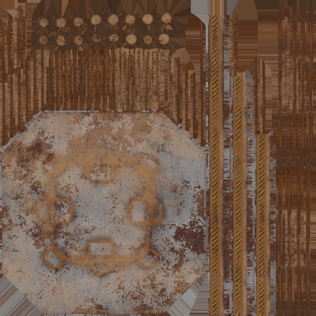 Rusty Turret-1-V1 3D Model - TurboSquid 2300228